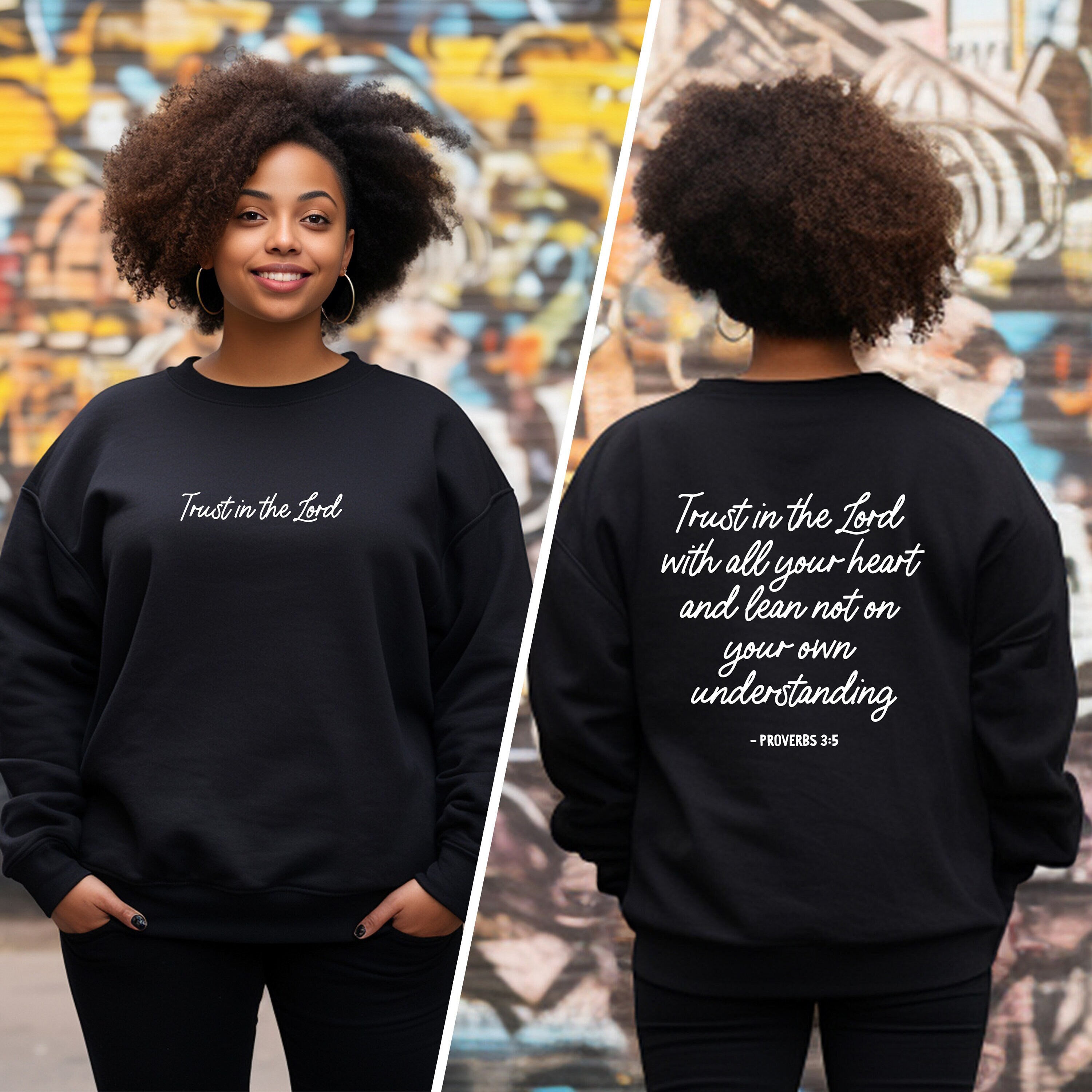 Jesus Bible Verse Sweatshirt Plus Size Trust in the Lord Sweatshirt - Etsy