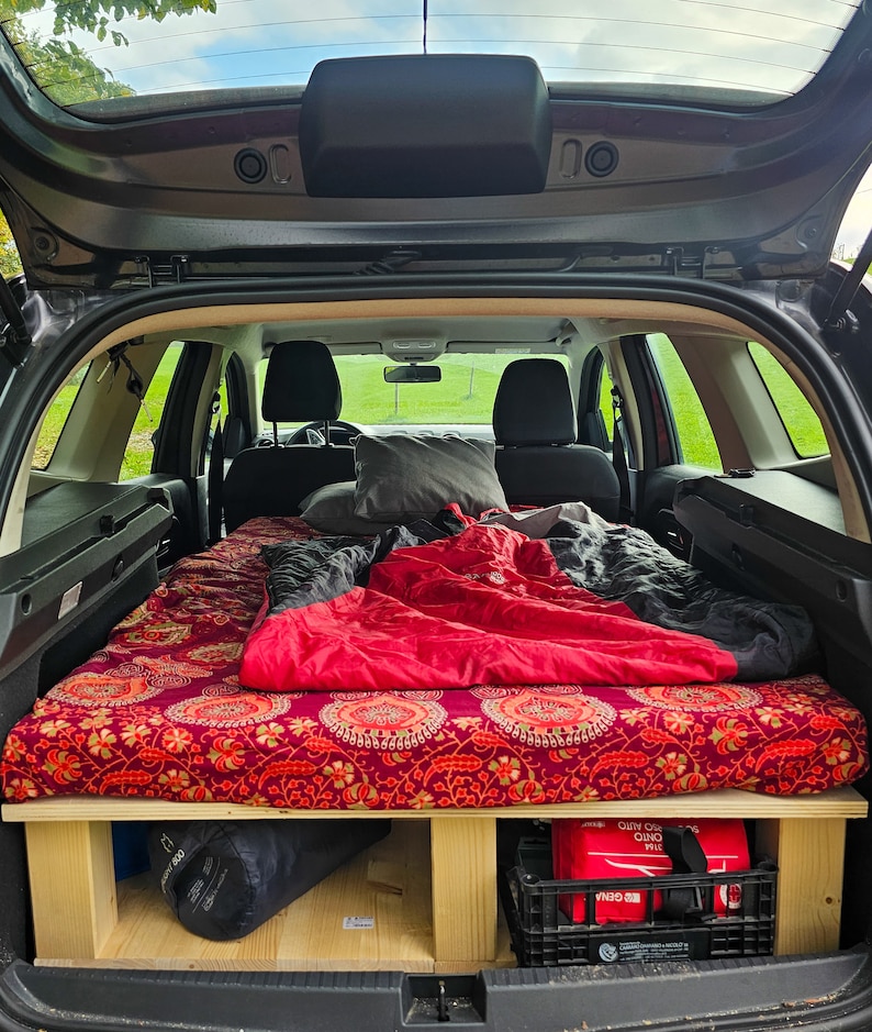Dacia Duster wooden camping box for car camping box foldable bed fits ...