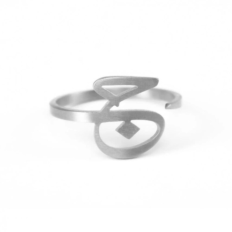 Adjustable Arabic Letter Ring - Jim Letter (ج) Equivalent (J or G ...