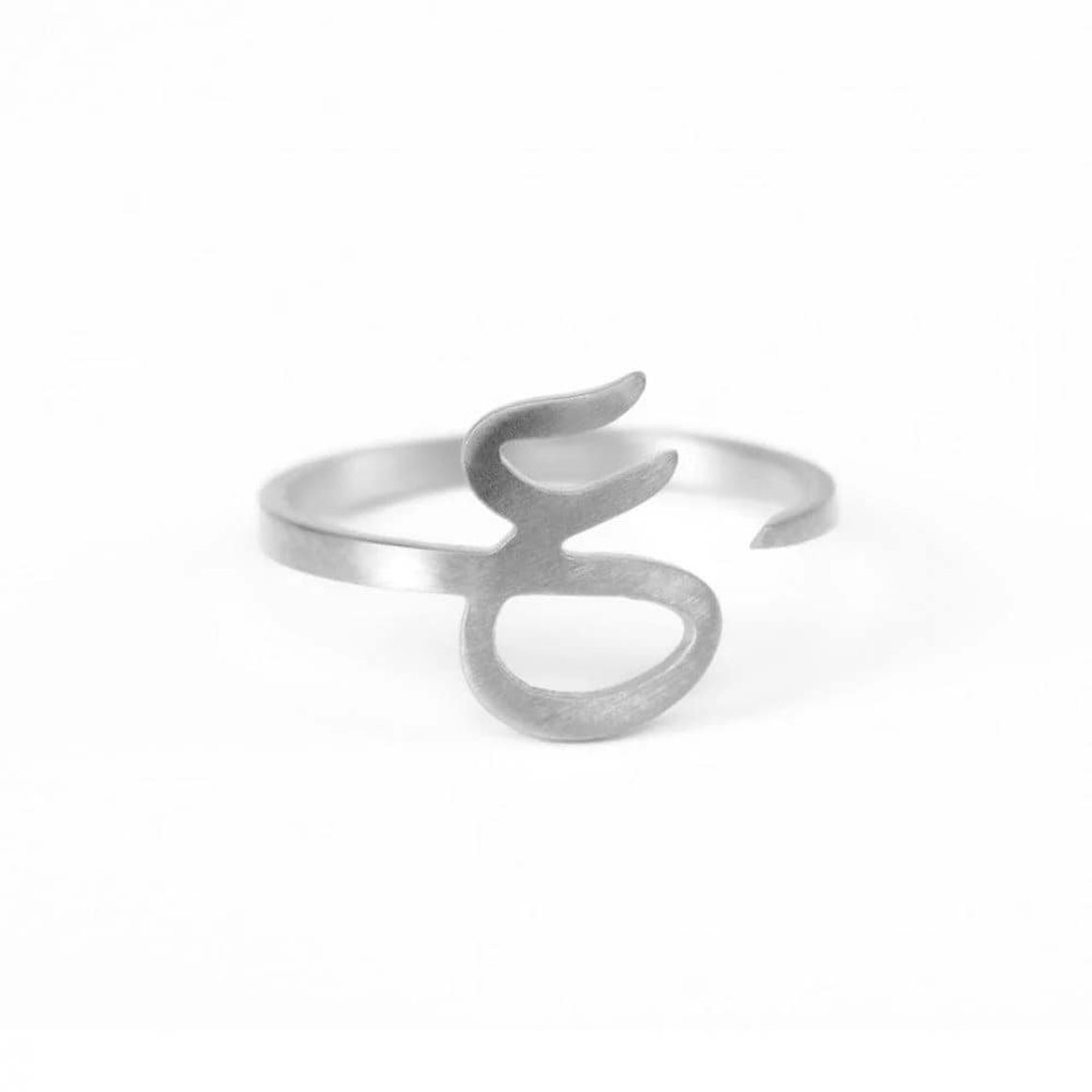 Adjustable Arabic Letter Ring - Ayn Letter (ع) Equivalent (A, I, O ...