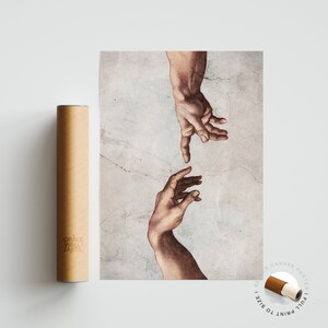 Hand of God Print, Michelangelo Hands of God Canvas, the Creation of ...