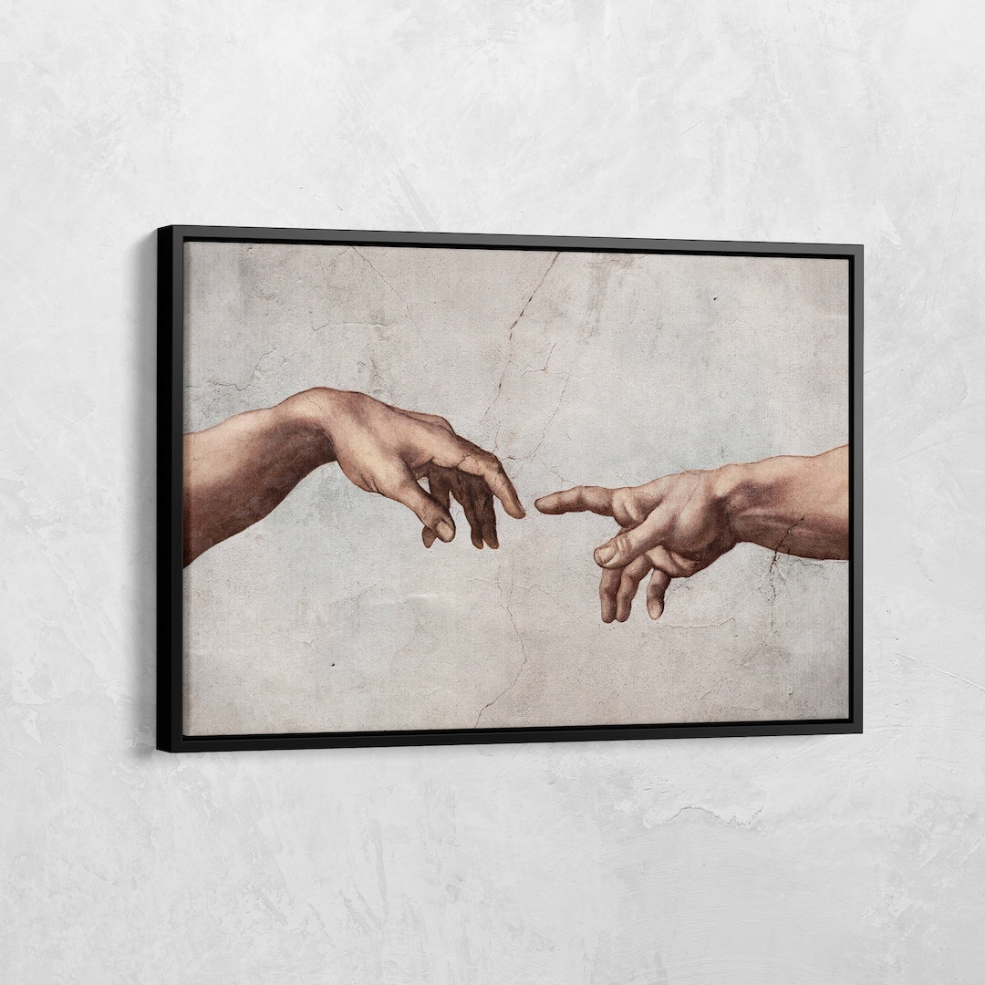 Hand of God Print, Michelangelo Hands of God Canvas, the Creation of ...