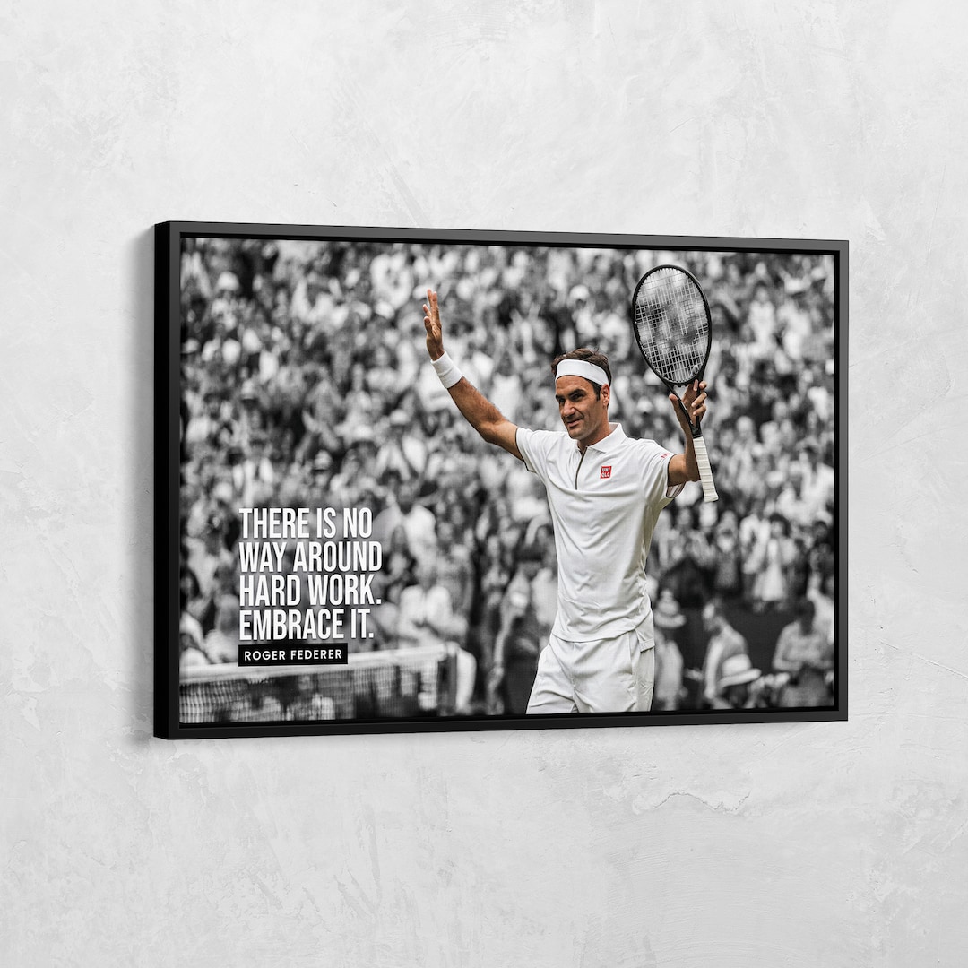 Roger Federer Quote Poster, Roger Federer Print, Motivational Canvas ...