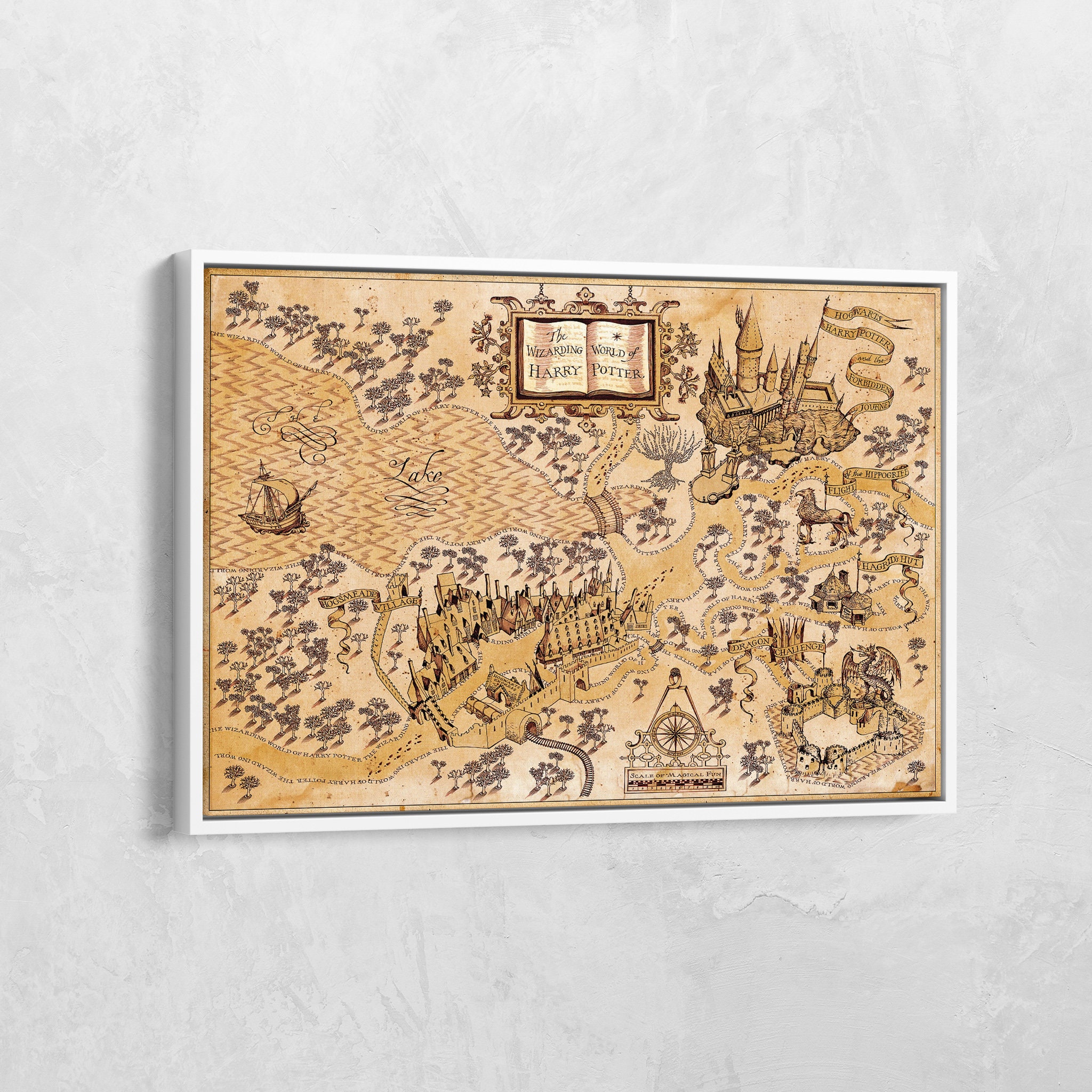 Wizarding World Map Canvas Harry Map Poster Magical World - Etsy Australia