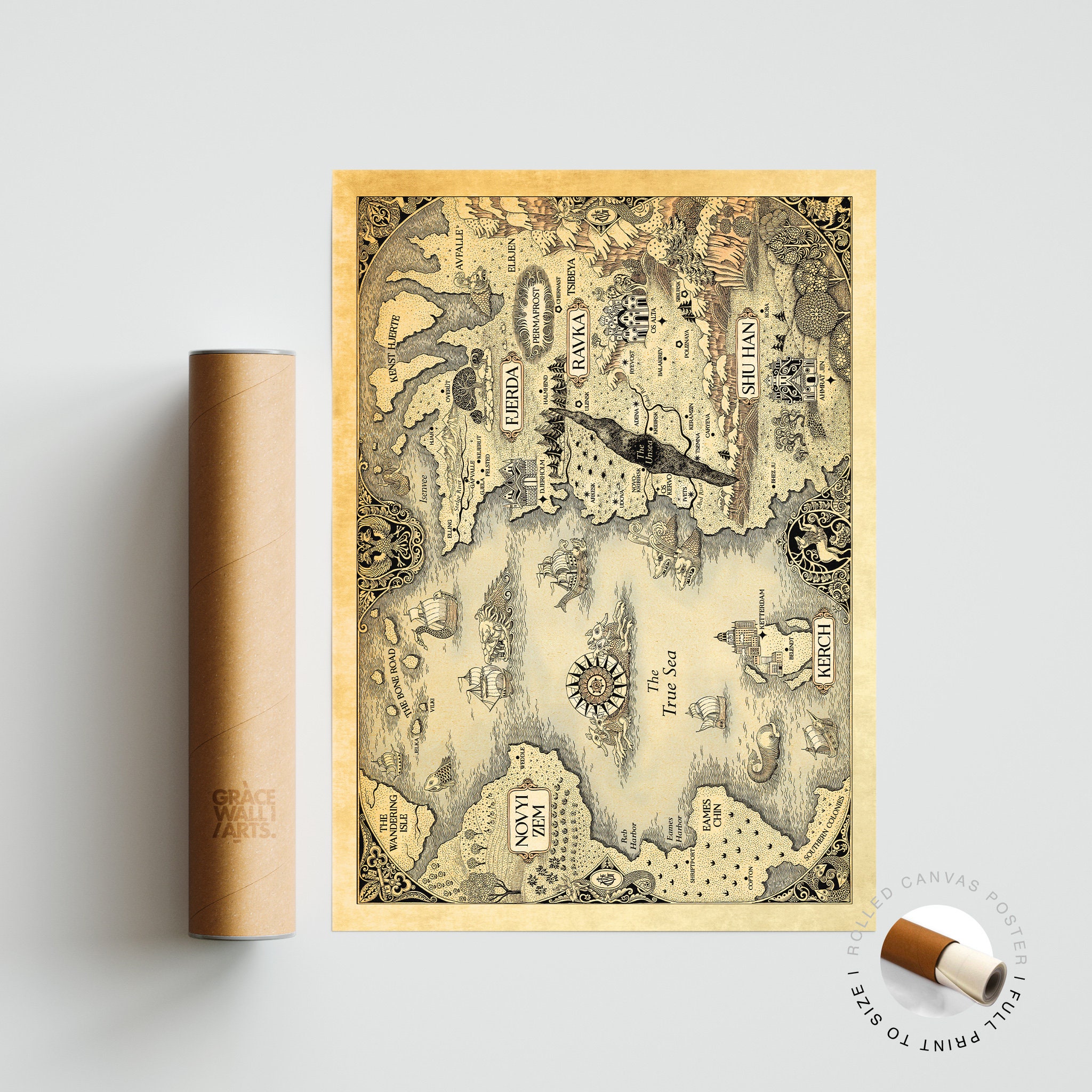 The Grishaverse Map Canvas Grisha Trilogy Map the - Etsy UK