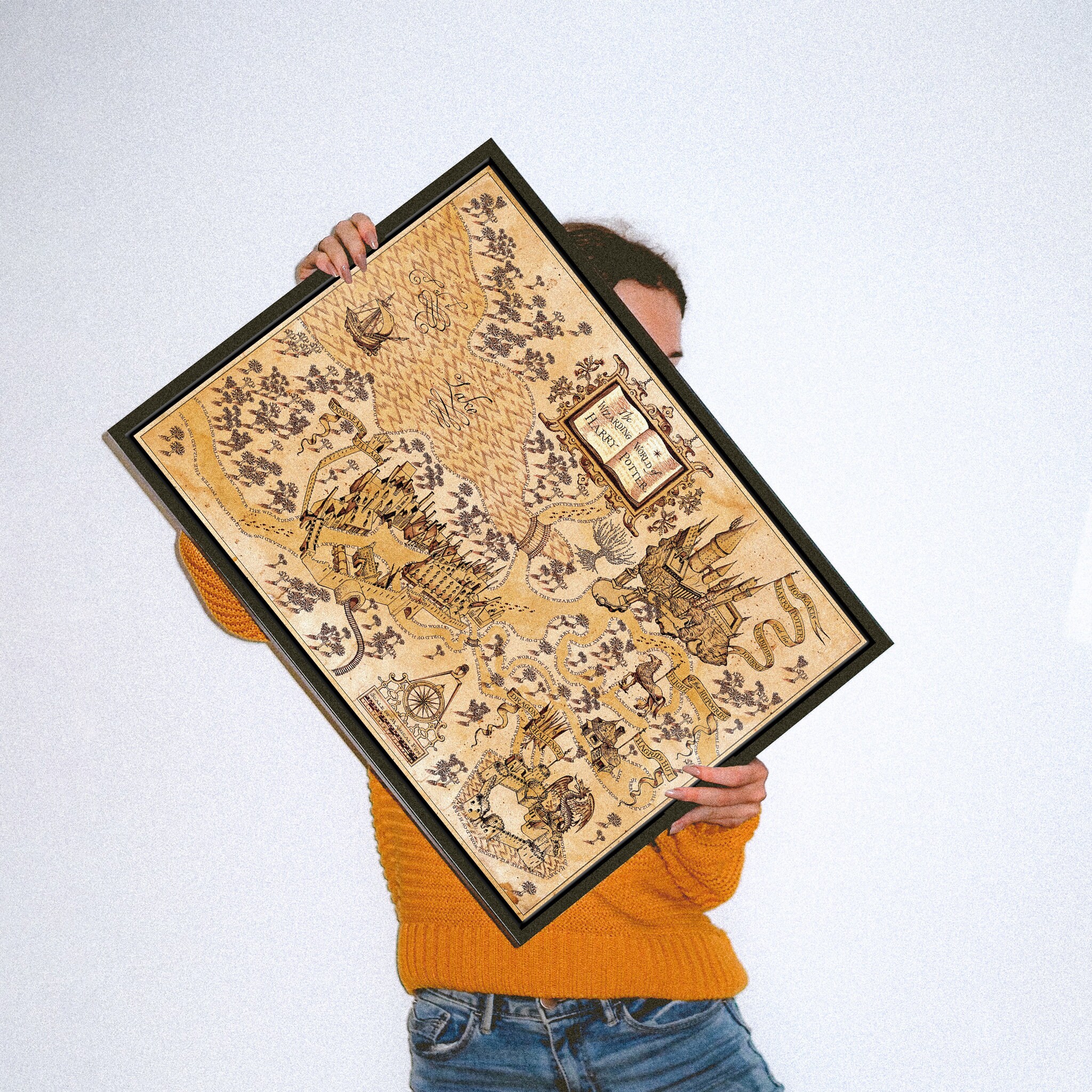 Wizarding World Map Canvas Harry Map Poster Magical World - Etsy Australia