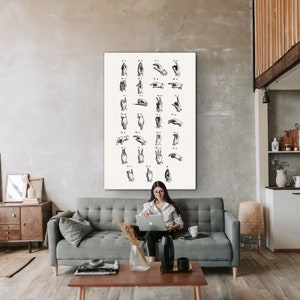 Sign Language Poster, ASL Alphabet Print, American Sign Language Canvas ...