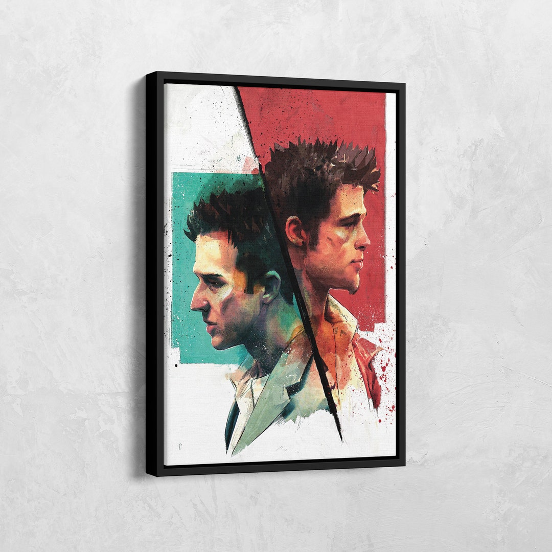 Fight Club Movie Poster, Fight Club Illustration Art Canvas, Movie ...