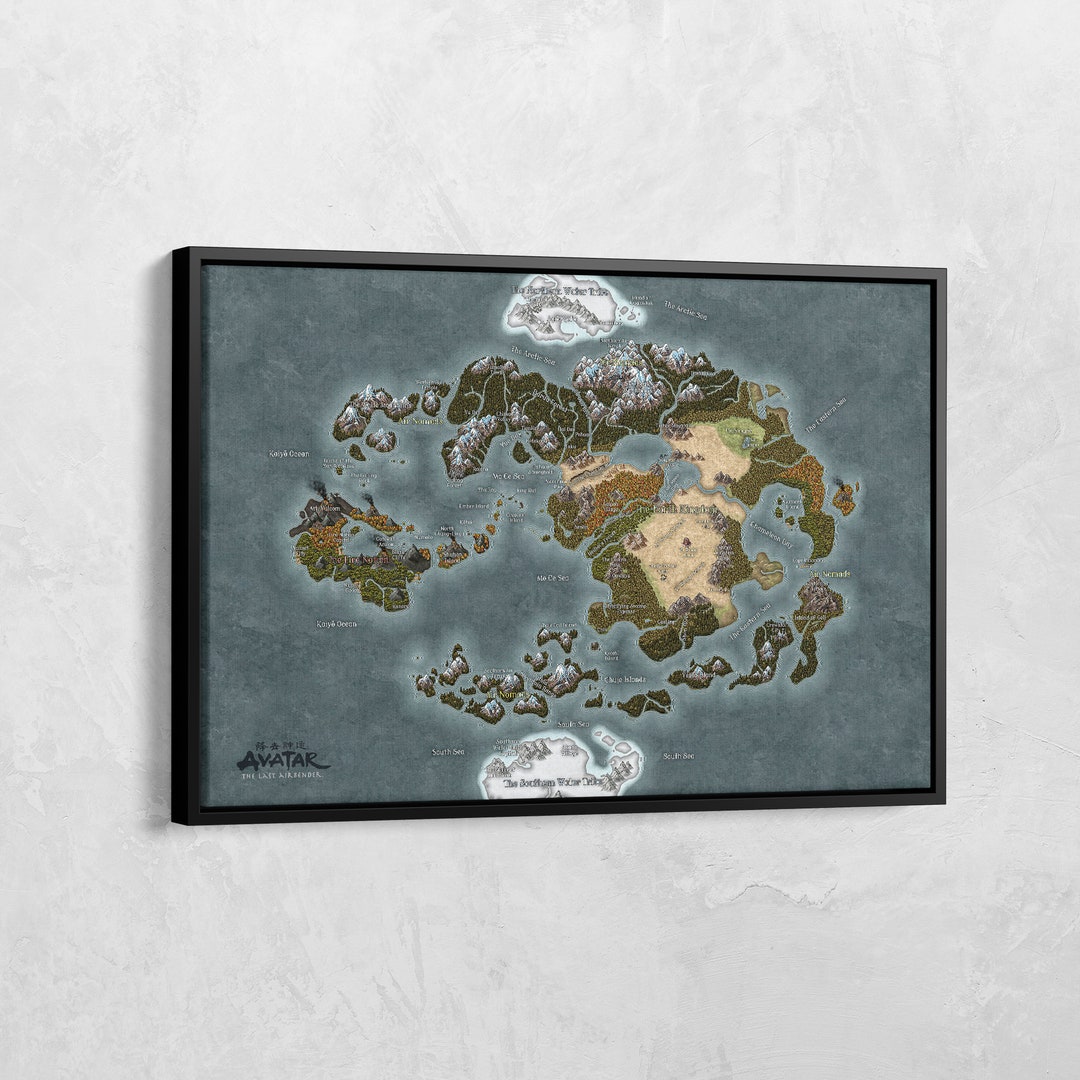 Map of Avatar: the Last Airbender Avatar World Map Canvas - Etsy Canada