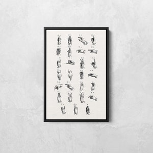 Sign Language Poster, ASL Alphabet Print, American Sign Language Canvas ...