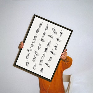 Sign Language Poster, ASL Alphabet Print, American Sign Language Canvas ...