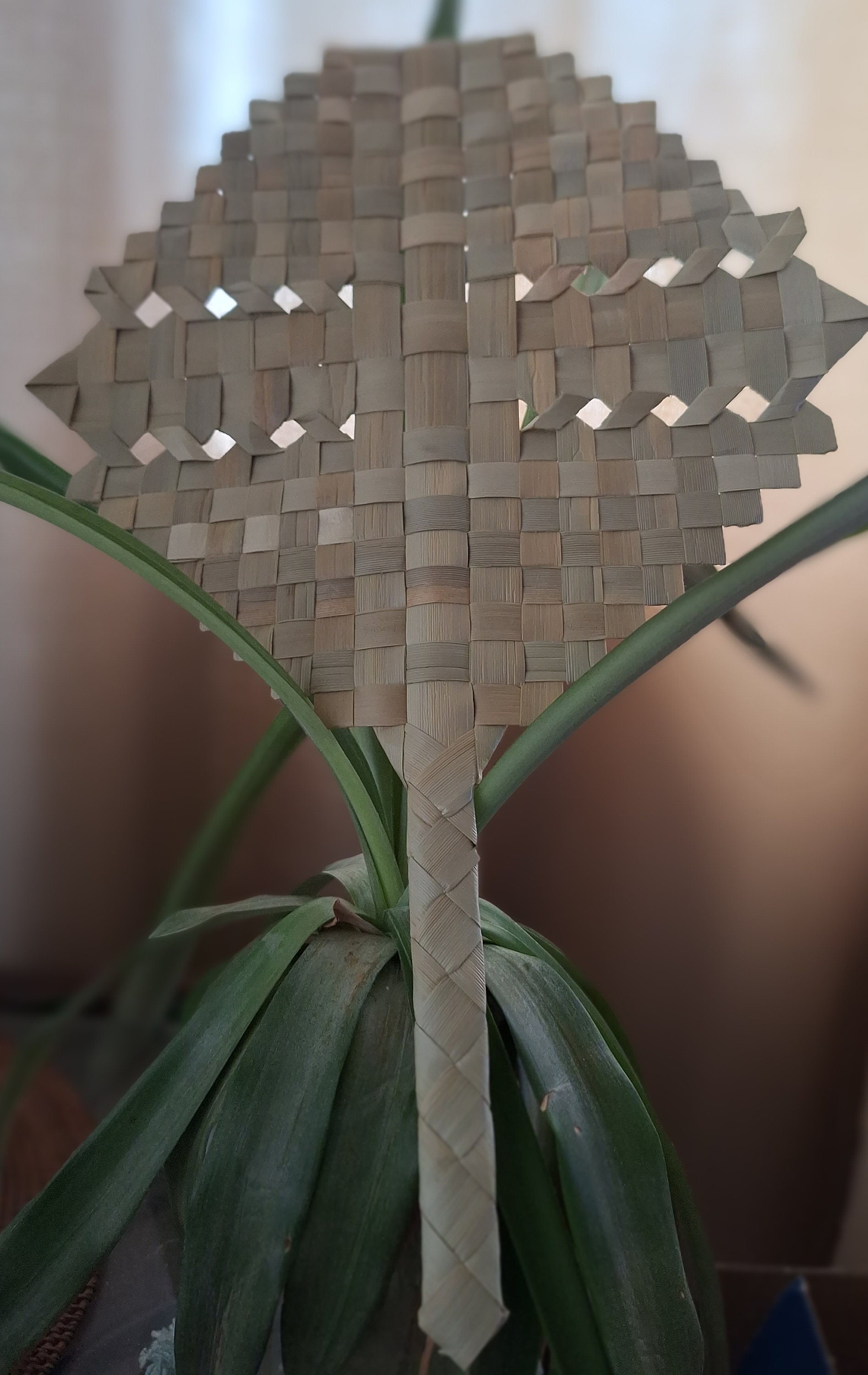Hawaiian Hand Woven Lauhala Fan LRG - Etsy