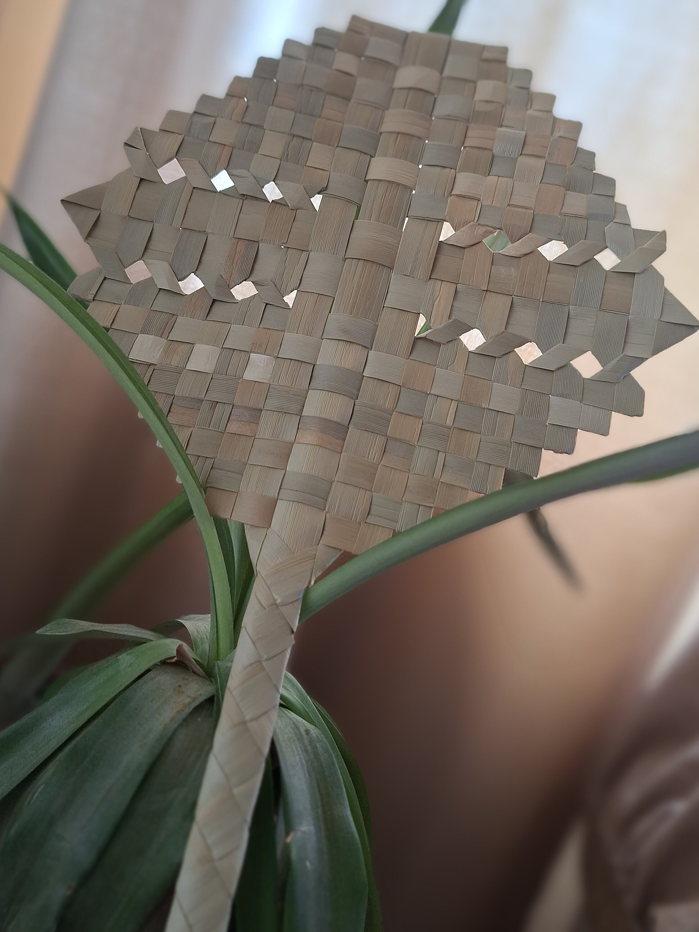 Hawaiian Hand Woven Lauhala Fan LRG - Etsy