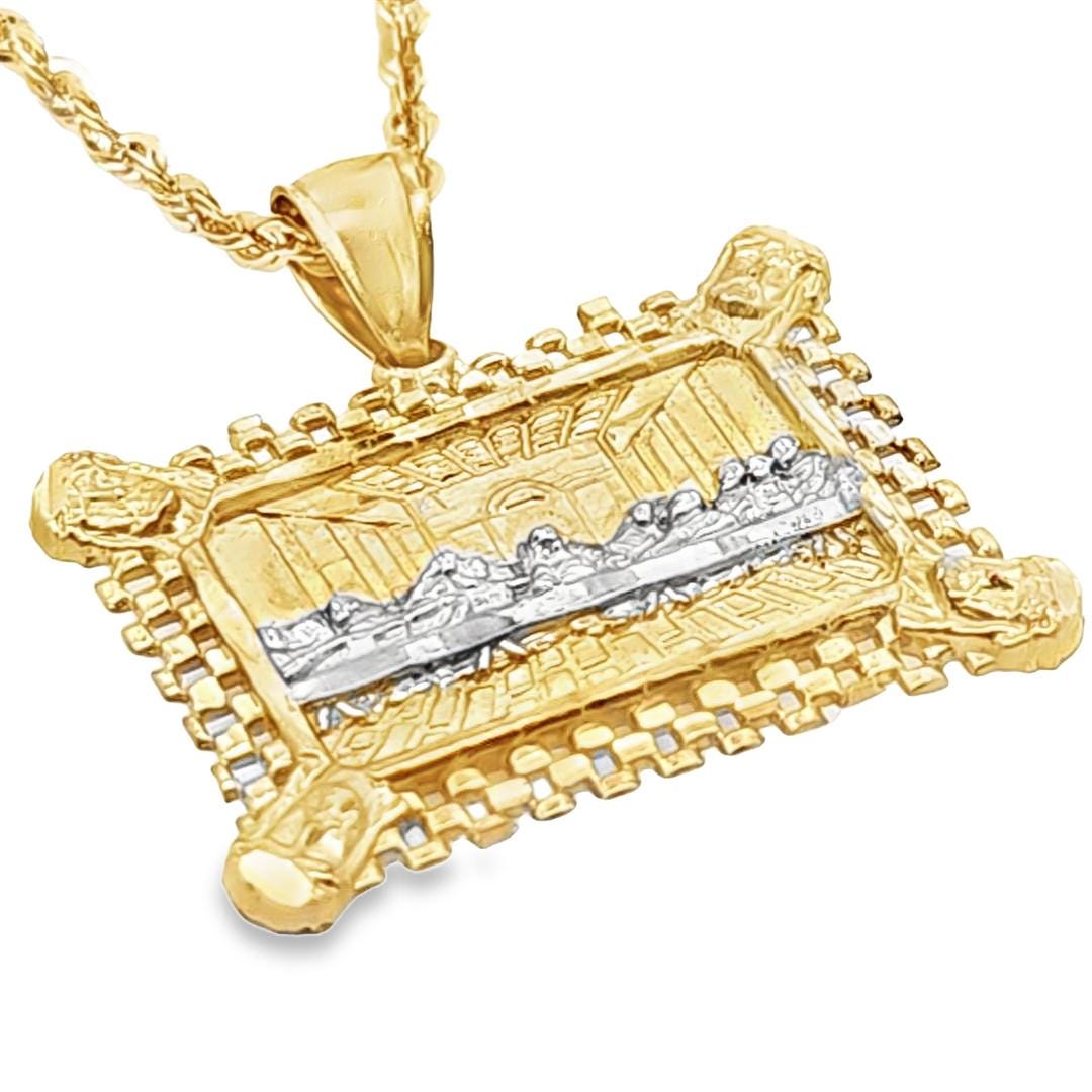 10K Last Supper Pendant With 20" Rope Chain - Etsy