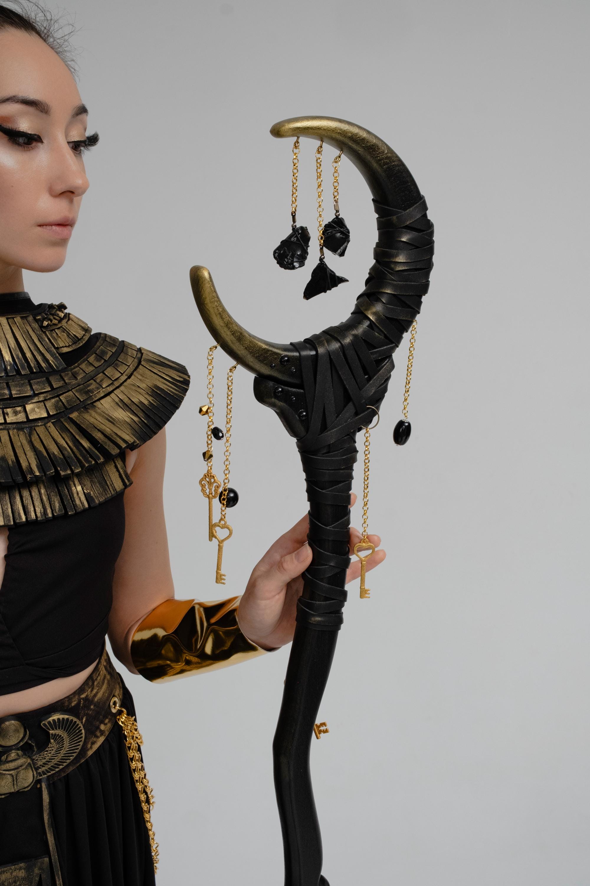 Crescent Moon Staff Hecate Goddess Inspired With Hanging Keys and ...