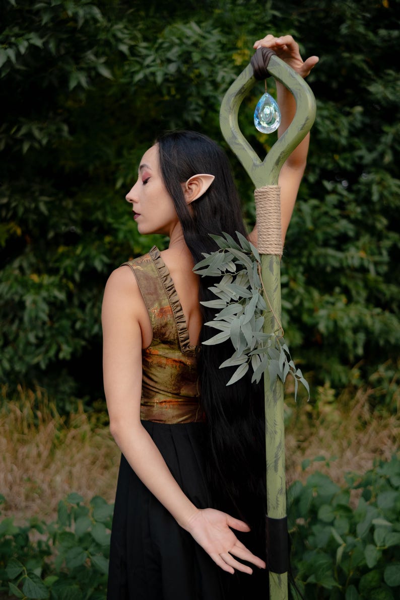 Crystal of the Forest – Handmade Wooden Staff With Glass Crystal ...