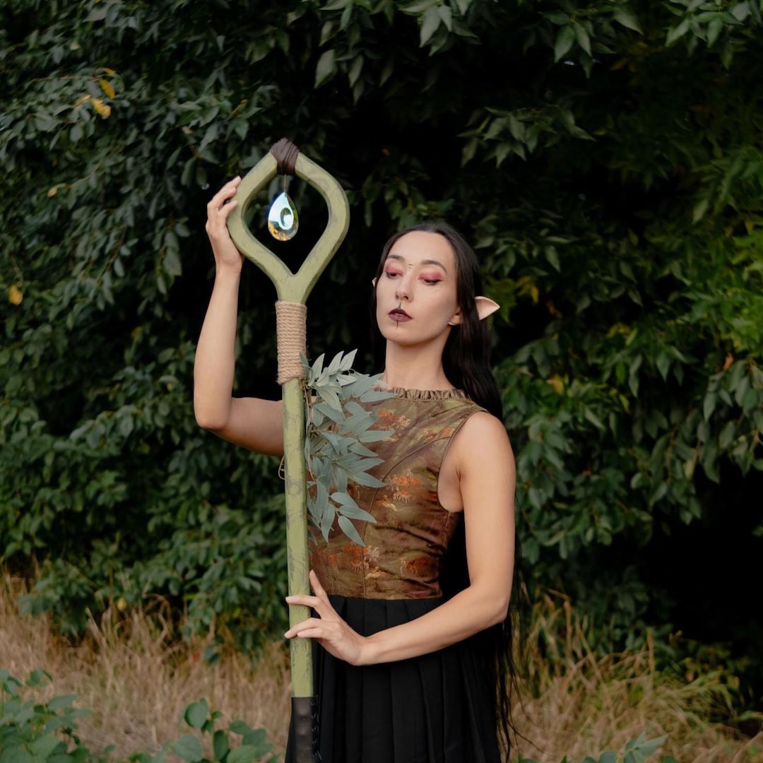 Crystal of the Forest – Handmade Wooden Staff With Glass Crystal ...