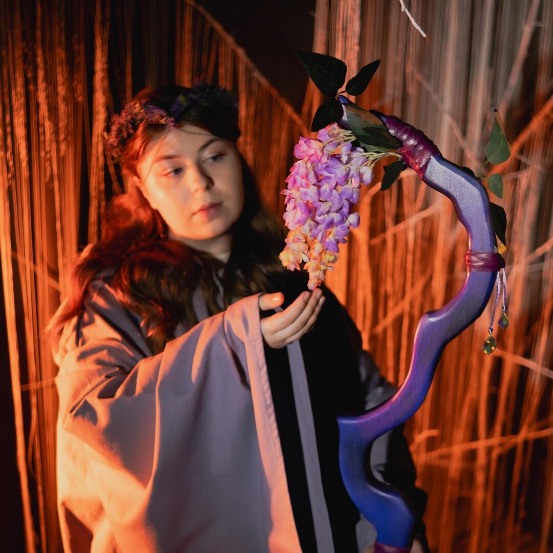 Cosplay Wooden Staff – Wisteria, Ispired by Hailey Rose Kosincki, Prop ...