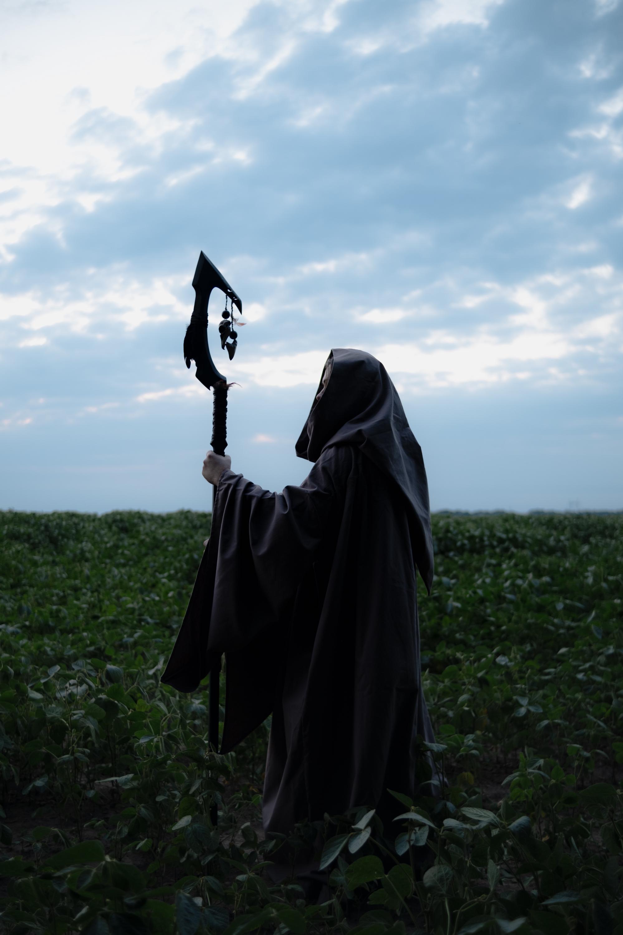 Raven Shaman Staff – Dark Fantasy Cosplay Fantasy Prop With Feathers ...