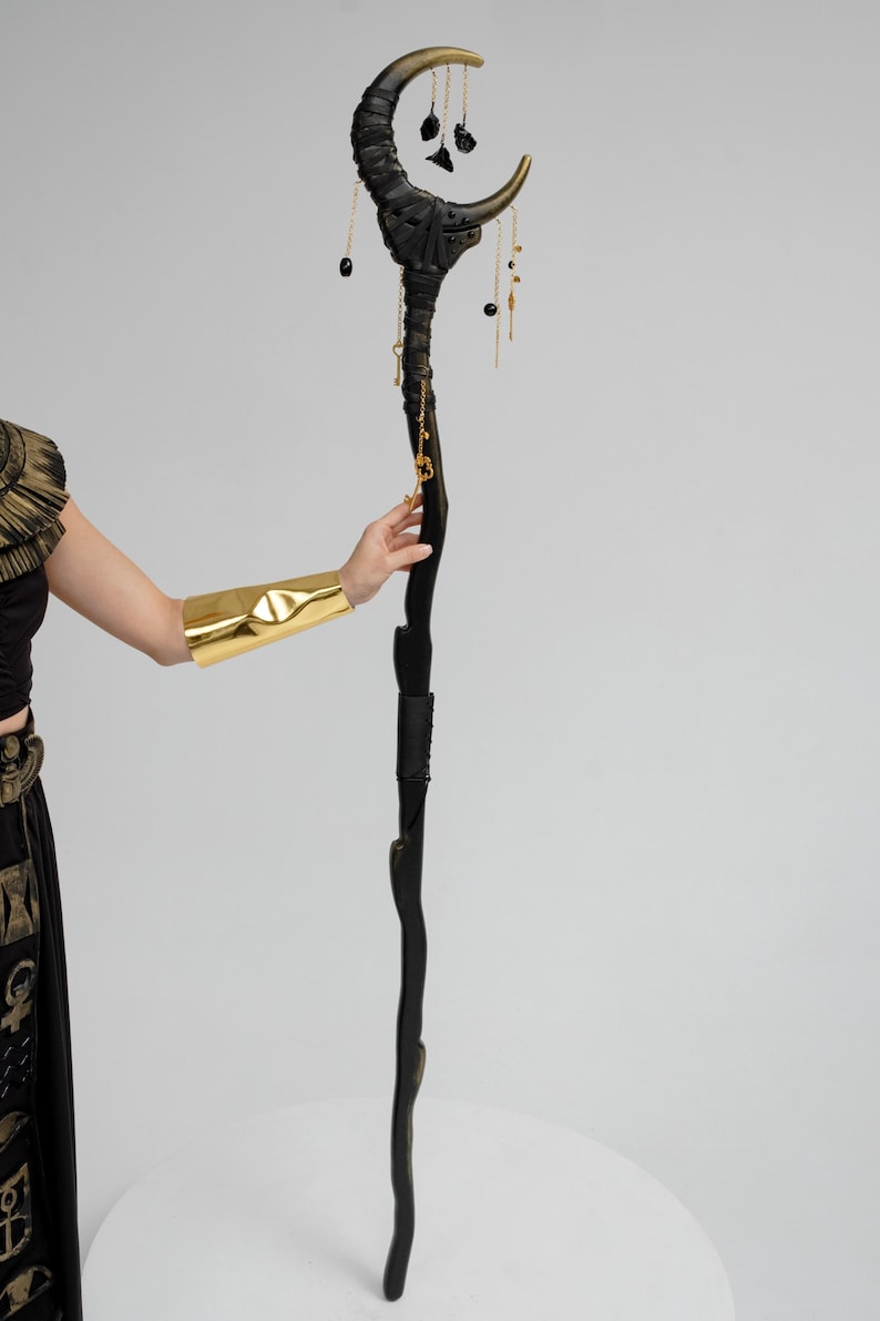 Crescent Moon Staff Hecate Goddess Inspired With Hanging Keys and ...