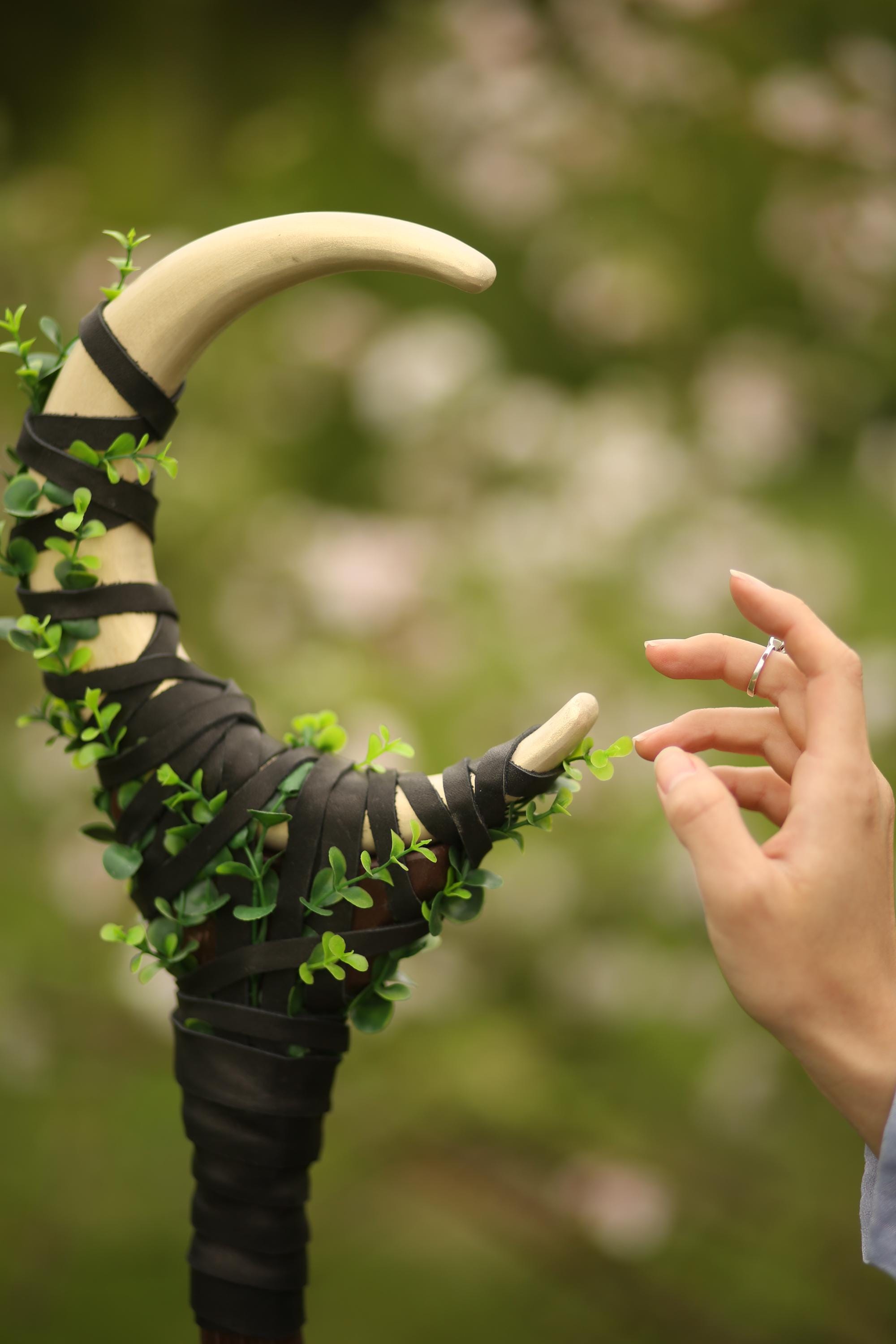 Crescent Moon Staff — Magical Stick Cosplay, Wizard, Witchcraft ...