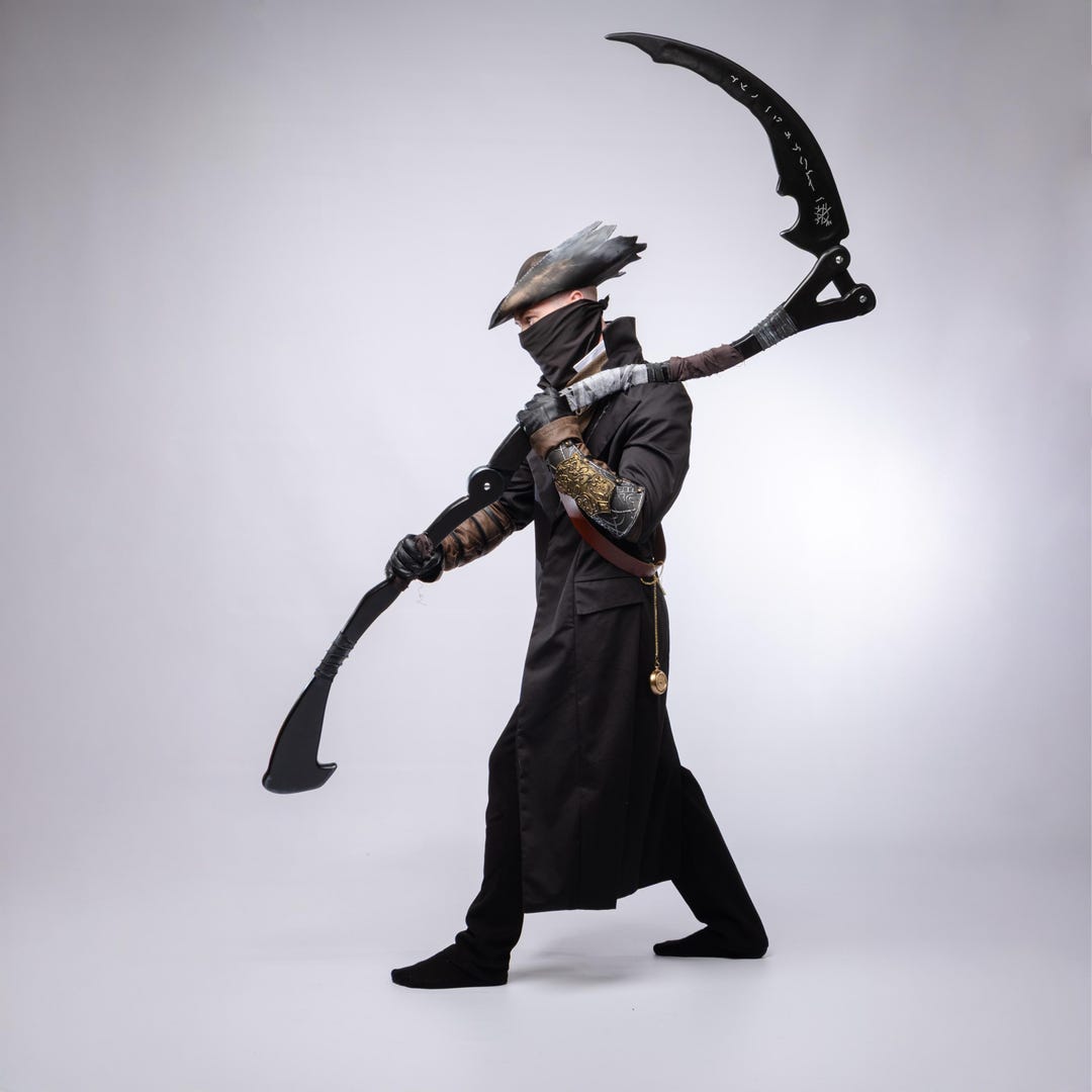 Dark Hunter’s Scythe – Fantasy Handcrafted Crescent Prop, Wooden Gothic ...