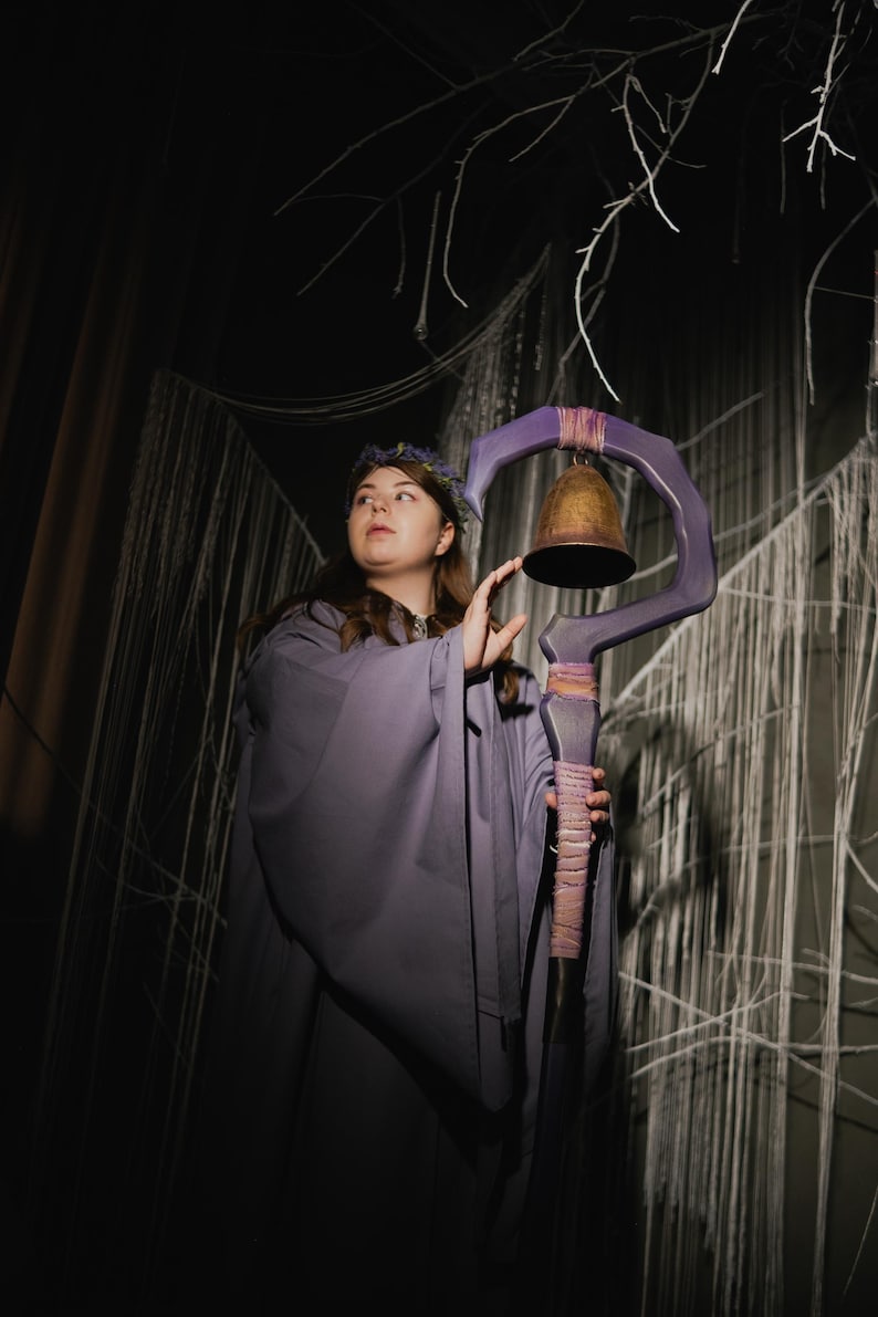 Awakening Bell Wizard Staff, Wooden Fantasy Staff, Druid Cosplay Prop ...