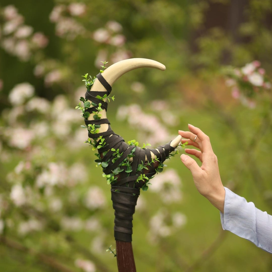 Crescent Moon Staff — Magical Stick Cosplay, Wizard, Witchcraft ...
