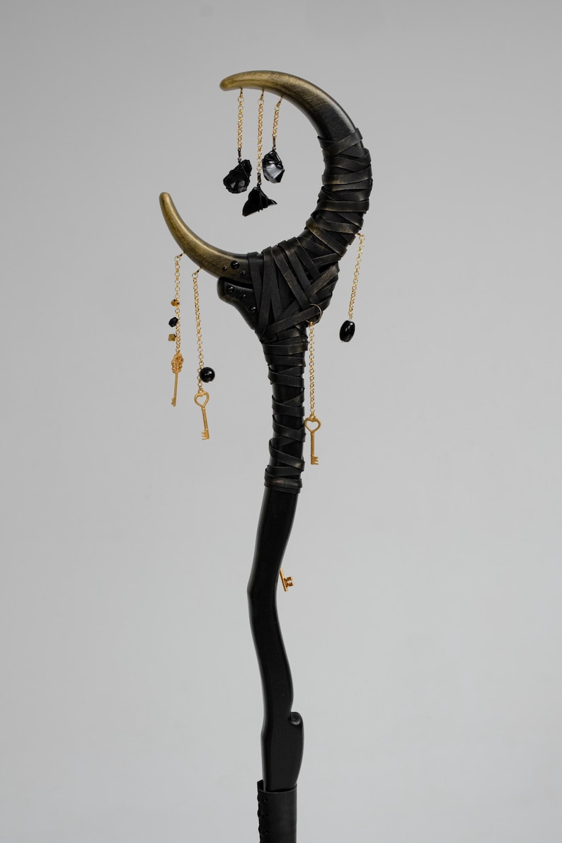 Crescent Moon Staff Hecate Goddess Inspired With Hanging Keys and ...