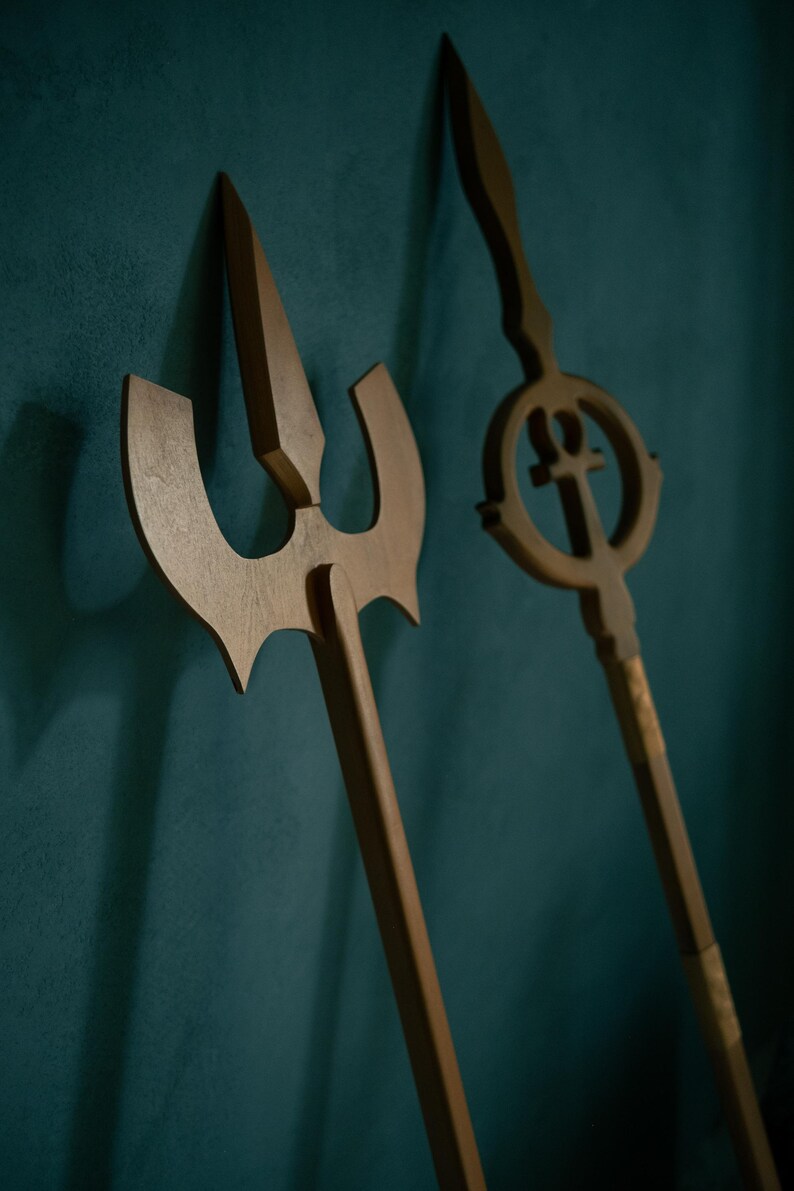 Golden Ankh Staff – Handcrafted Wooden Egyptian Prop, Pharaoh Walking ...