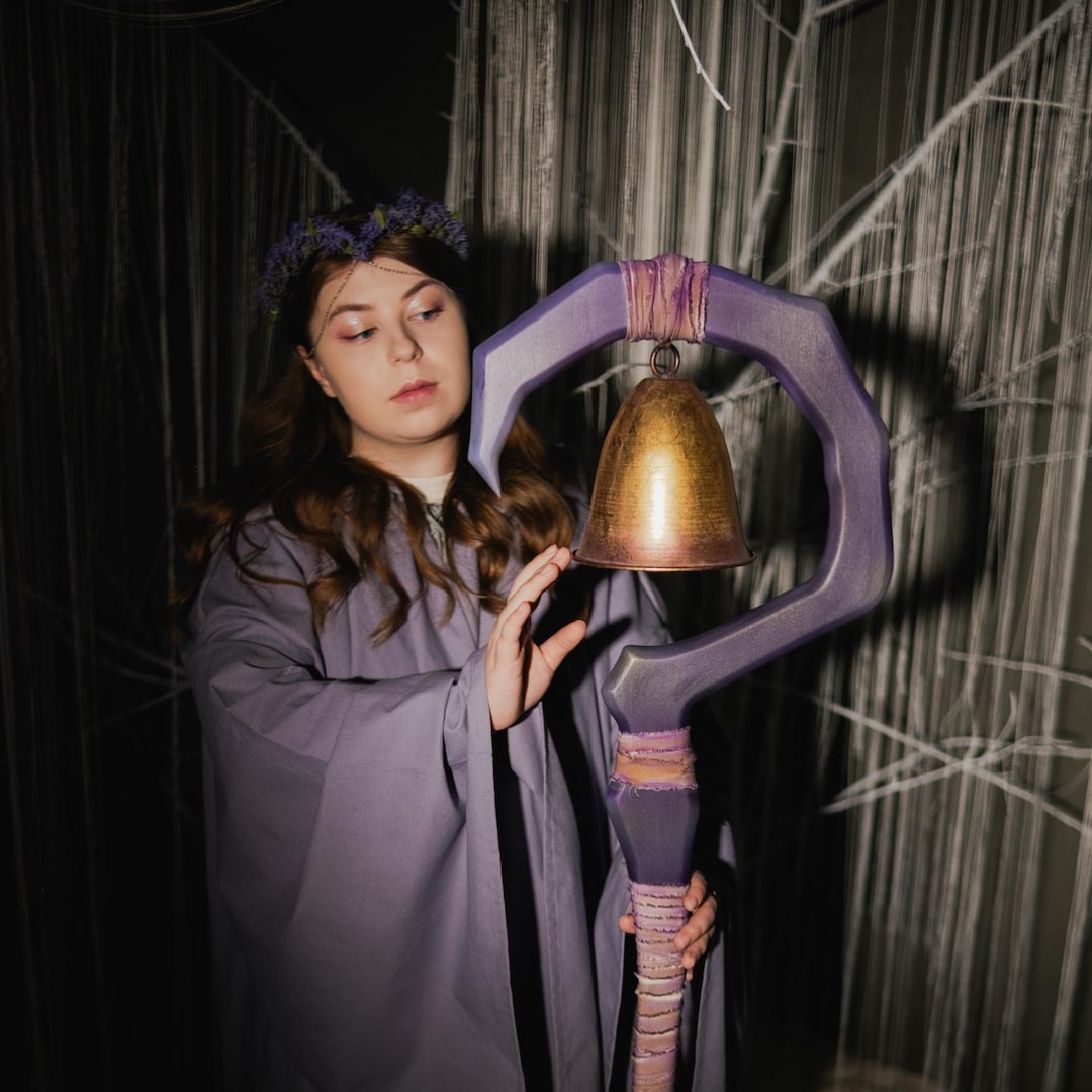Magic Shepherd's Staff – Awakening Bell, Wizard Staff, Wooden Fantasy ...