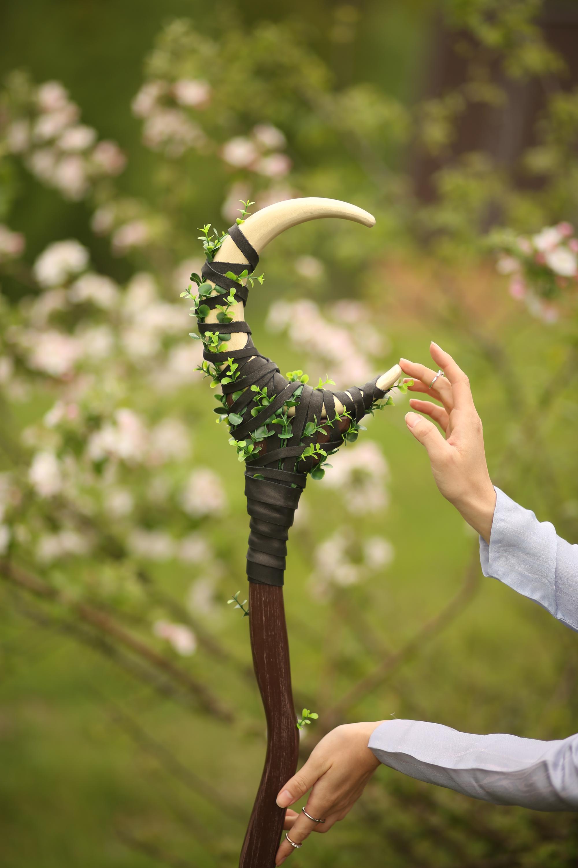 Crescent Moon Staff — Magical Stick Cosplay, Wizard, Witchcraft ...