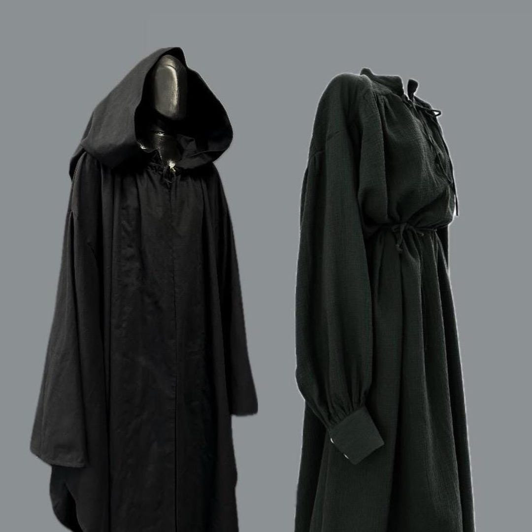 Raven Set – Raven Black Cloak and Tunic, Sorcerer or Warlock Outfit ...