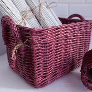 Rectangular Wicker Basket With Handles Eco-friendly Small Wicker Basket ...