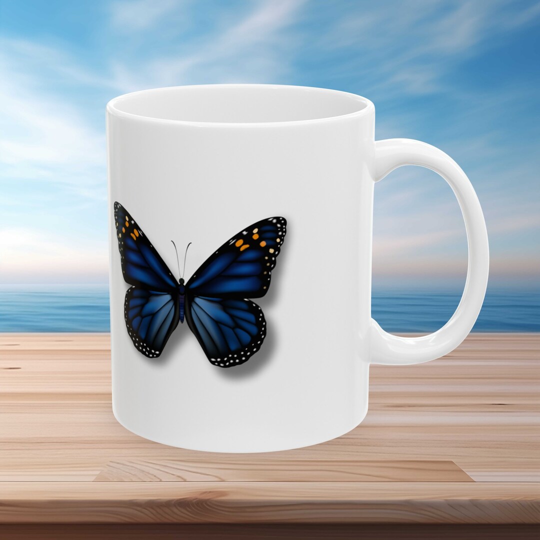 Butterfly Coffee Mug WITH 3D Butterflies Mug Gift Idea for Butterfly ...