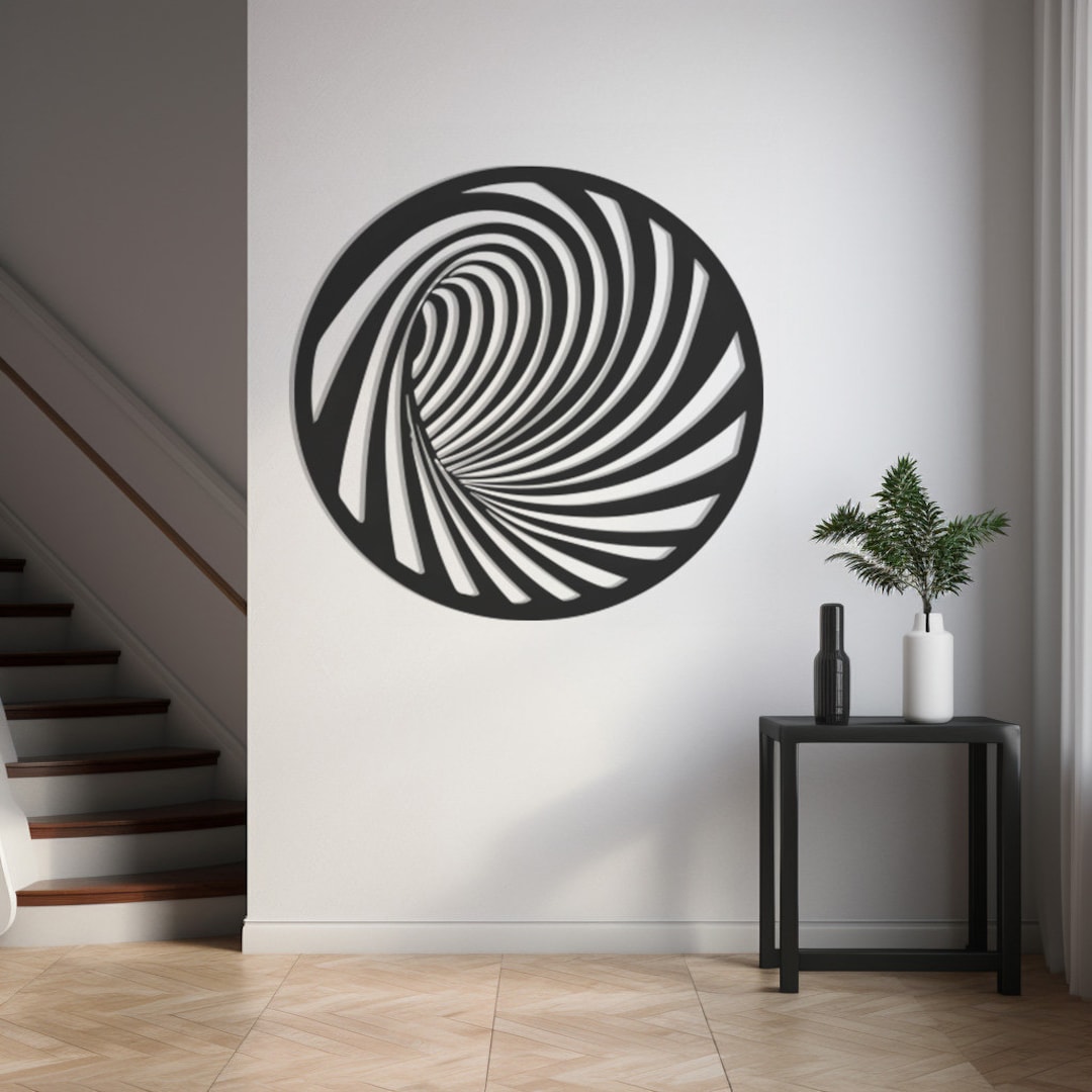 Spiral Circle Design Wall Art, Geometric Helix Decor, Modern Abstract ...