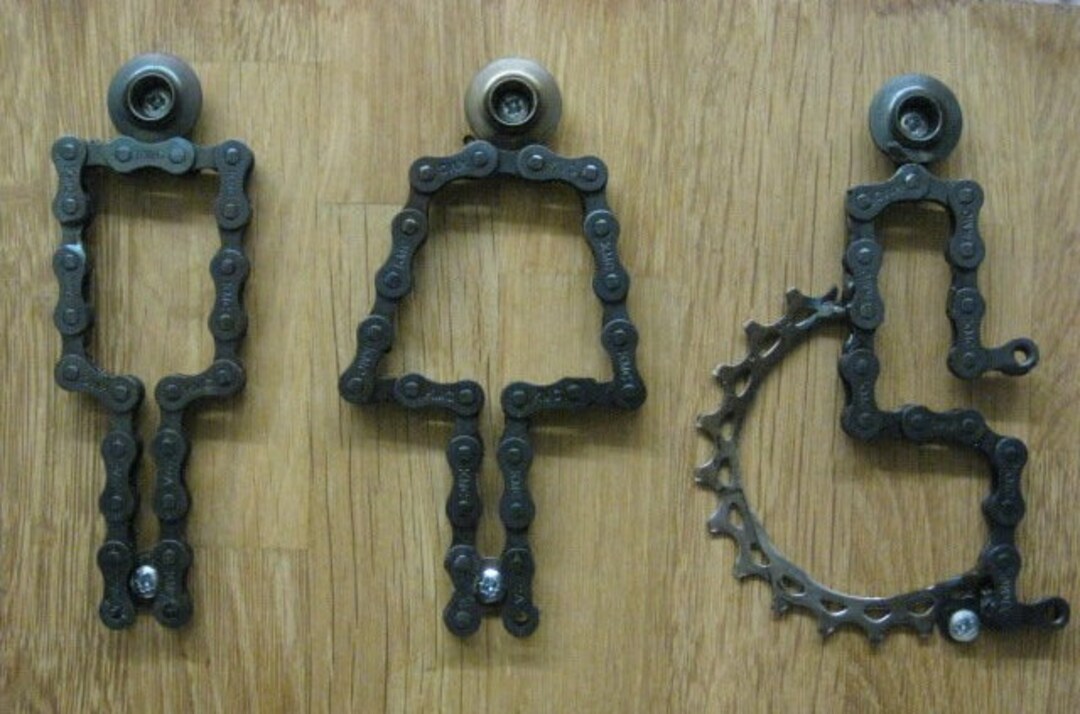 Toilet Door Signs Gents Ladies Disabled Scrap Metal Art Sculpture Hand ...