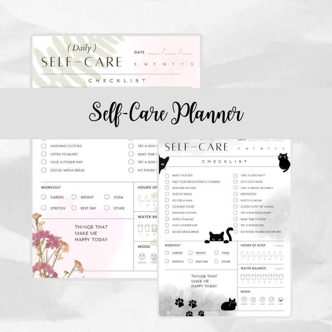 Self-care Daily Planner/2 Version/download,printable - Etsy