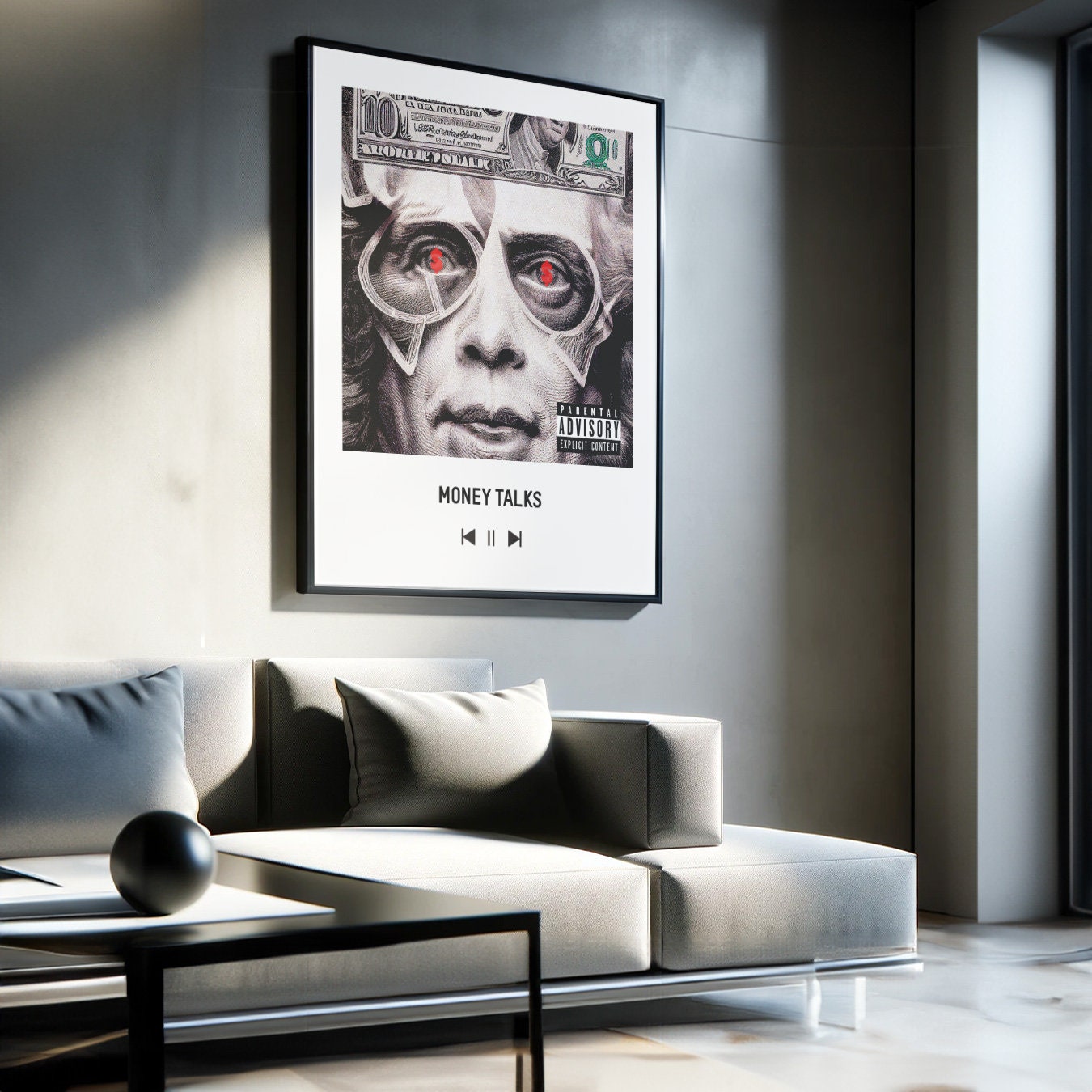 Money Wall Art Rap Print Decor Hip-hop Rapper Dollar Poster - Etsy