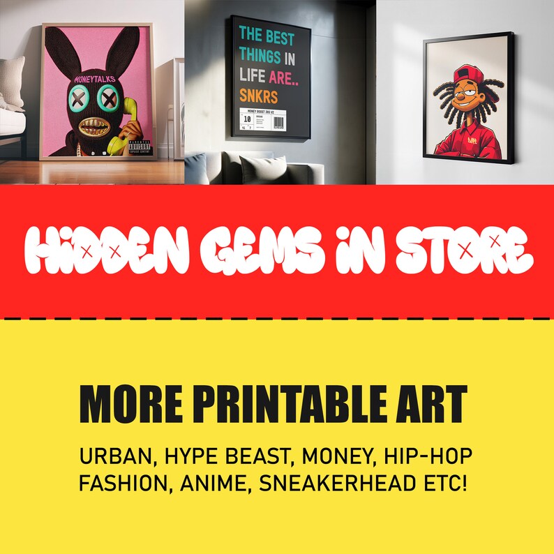Hype Beast Sneaker Wall Art, Printable Sneakhead Poster Print, Digital ...