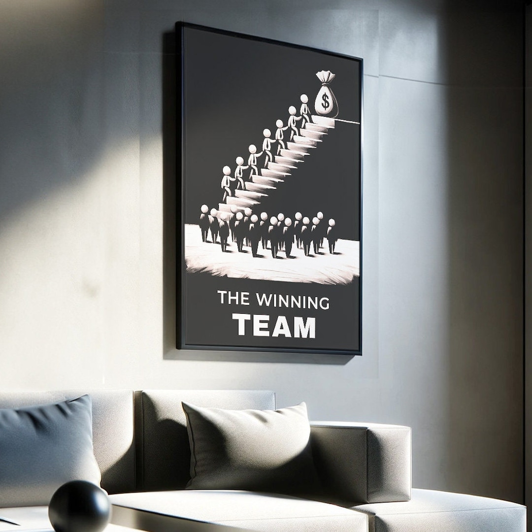 Motivational Teamwork Wall Art, Corporate Business Office Decor, Money ...