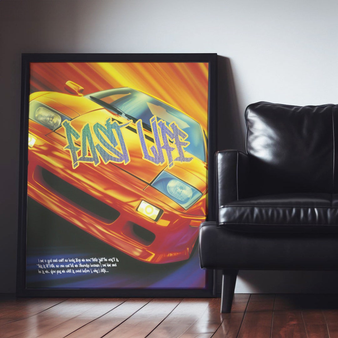 Lambo Sports Car Poster Street Racing Wall Art Canvas Cool - Etsy