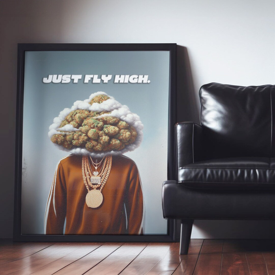 Hypebeast Weed Wall Art, High Marijuana Hip-hop Decor, Dope Canvas ...