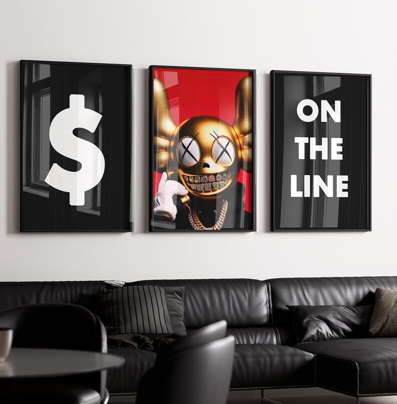 Motivational Money Wall Art, Set of 3 Prints, Hype Room Canvas Poster ...