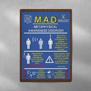 M.A.D Poster (metaphysical Awareness Disorder) Digital Version - Etsy