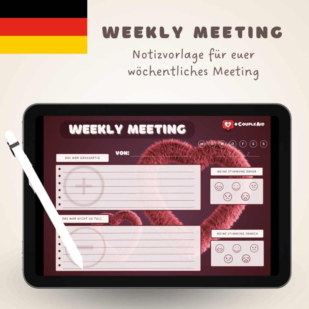 Upgrade Your Relationship Weekly Meeting Note Template Relationship ...