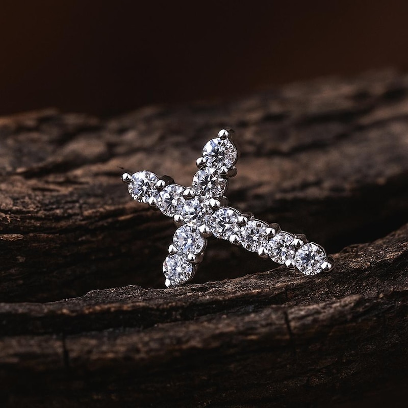 Lab Created Diamond Crosses - Etsy