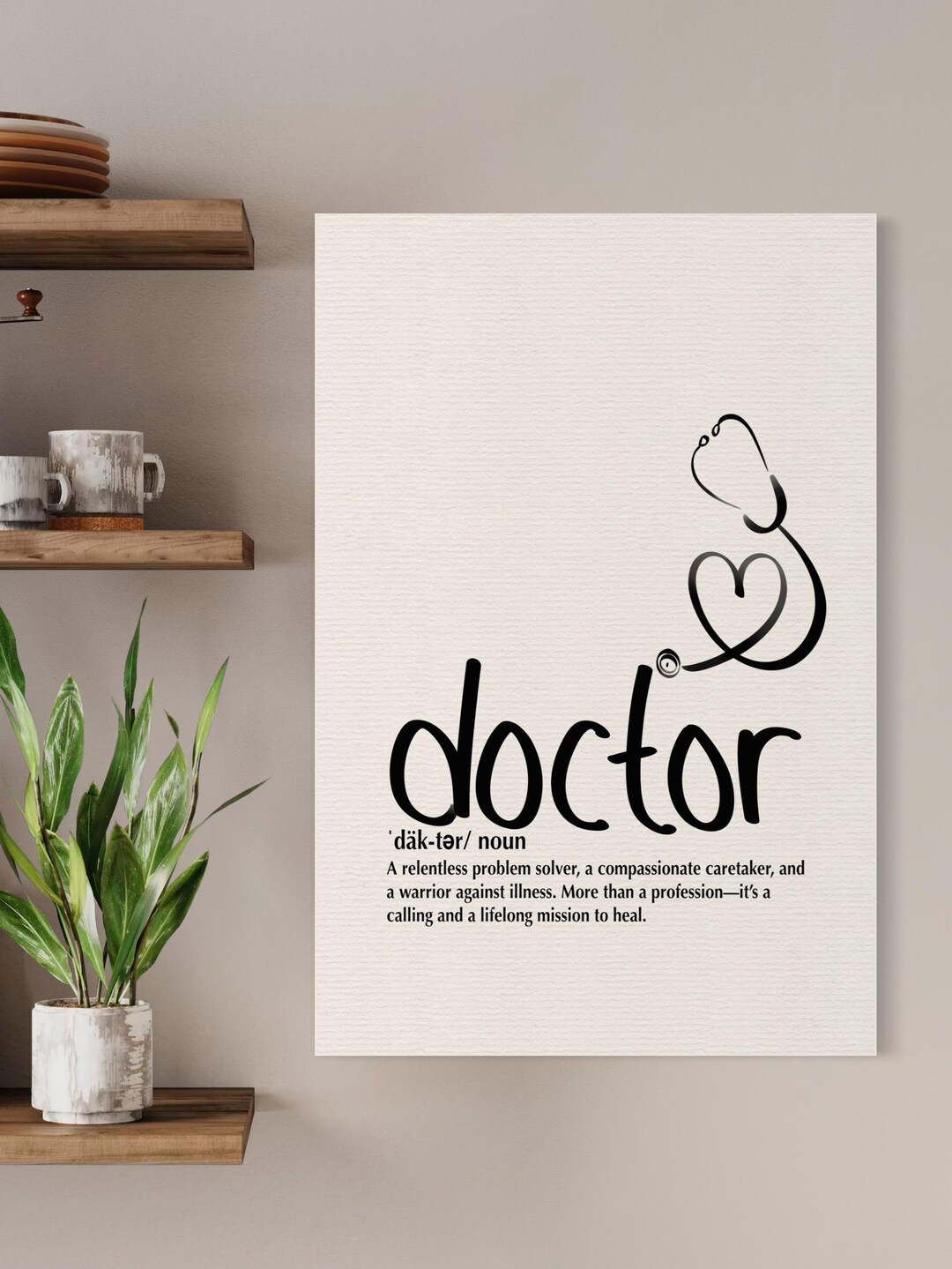 Doctor Definition Print, Digital Download Wall Art, Medical Office ...