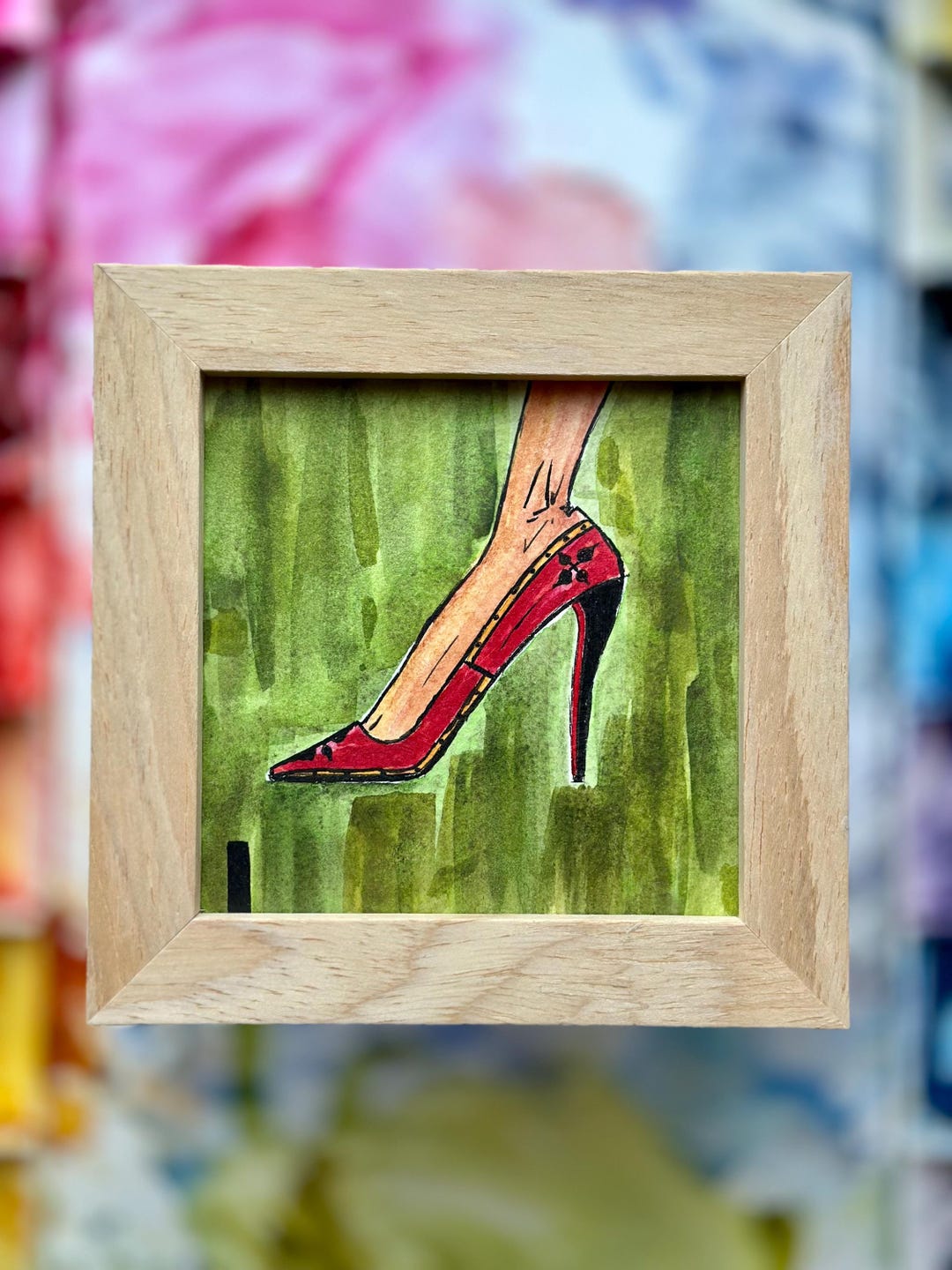 Hand Painted: High Heel Fashion Art Gift for Her American Artist - Etsy