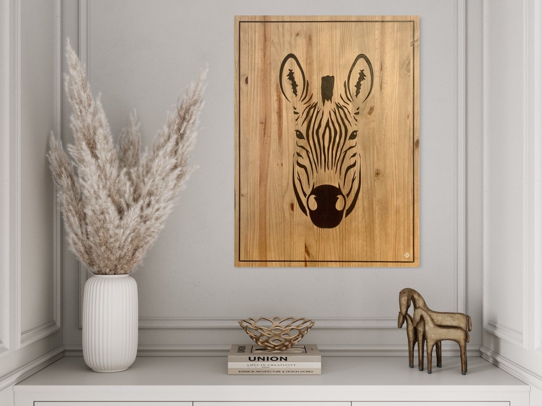 Zebra Engraved Wooden Wall Painting Wall Decoration for the - Etsy